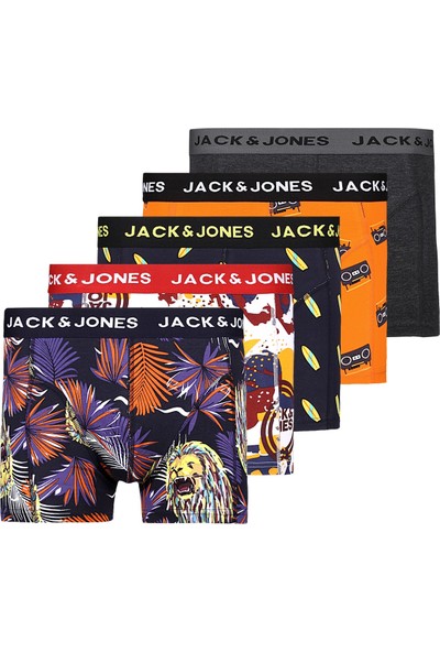 Jack & Jones 5'li Baskili Boxer Paketi 12196516 Jack & Jones 5'li Baskili Boxer Paketi 12196516