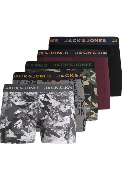 Jack & Jones 5'li Baskili Boxer Paketi 12196514 Jack & Jones 5'li Baskili Boxer Paketi 12196514