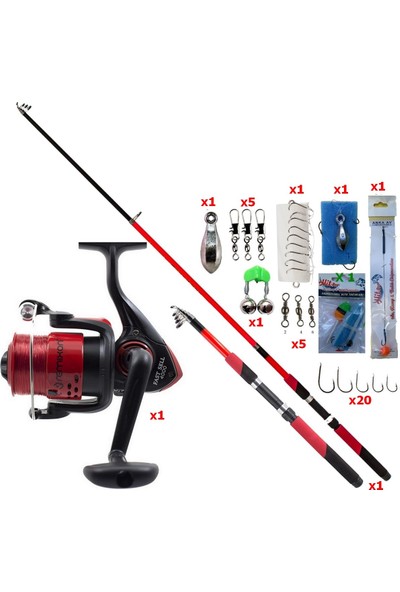 Remixon 2.40 mt Fast Cell Speed Olta Takımı 40 Lı Set Kırmızı Remixon 2.40 mt Fast Cell Speed Olta Takımı 40 Lı Set Kırmızı