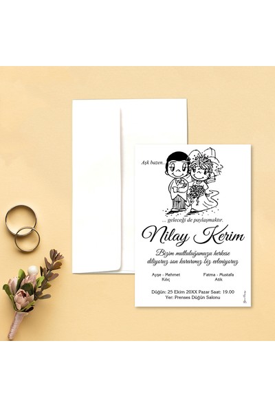 Otuz9 Beyaz Zarflı Davetiye Düğün - Nişan - Kına - Nikah (100 Adet) Otuz9 Beyaz Zarflı Davetiye Düğün - Nişan - Kına - Nikah (100 Adet)