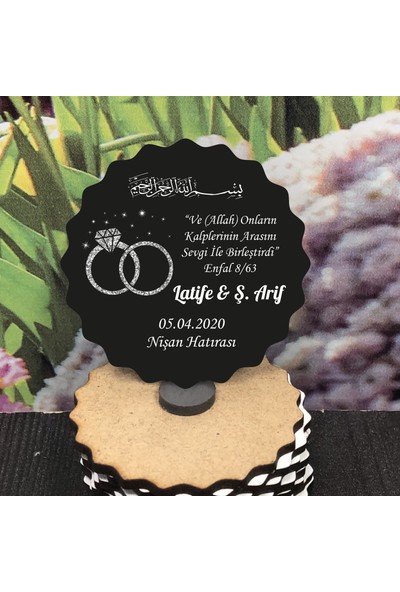 Otuz9 Ahşap Magnet Düğün - Nişan - Kına - Nikah - Söz (25 adet)