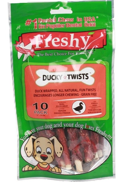 Freshy Ördek Kaplı Sütlü Burgu Köpek Ödülü 90 gr 3'lü Set Idili Freshy Ördek Kaplı Sütlü Burgu Köpek Ödülü 90 gr 3'lü Set Idili