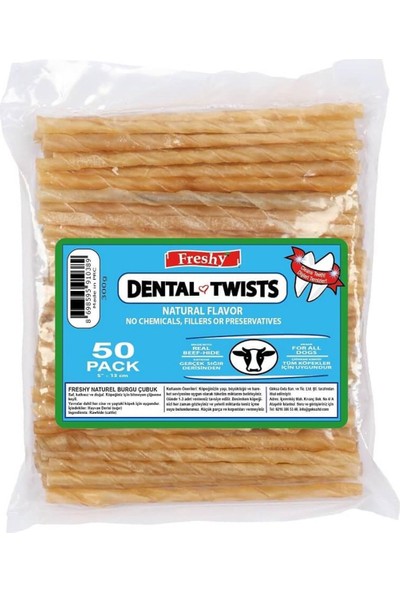 Freshy Dental Twist Naturel Burgu Çubuk 50LI Idili Freshy Dental Twist Naturel Burgu Çubuk 50LI Idili