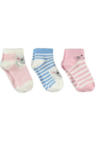 Civil Girls Kız Çocuk 3'lü Çorap Set 2-12 Yaş Mavi