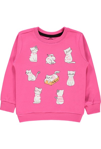 Cvl Kız Çocuk Sweatshirt 2-5 Yaş Fuşya