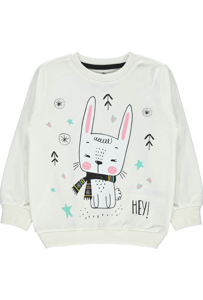 Cvl Kız Çocuk Sweatshirt 2-5 Yaş Ekru Cvl Kız Çocuk Sweatshirt 2-5 Yaş Ekru