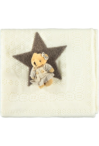 T.f.taffy Kız Bebek Aksesuarlı Triko Battaniye 85X95 cm Ekru T.f.taffy Kız Bebek Aksesuarlı Triko Battaniye 85X95 cm Ekru
