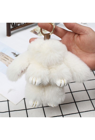 CO-1014-BYZ Suni Kürklü Sevimli Yumuşak Peluş Tavşan Anahtarlık & Çanta Aksesuarı 18 Cm. CO-1014-BYZ Suni Kürklü Sevimli Yumuşak Peluş Tavşan Anahtarlık & Çanta Aksesuarı 18 Cm.