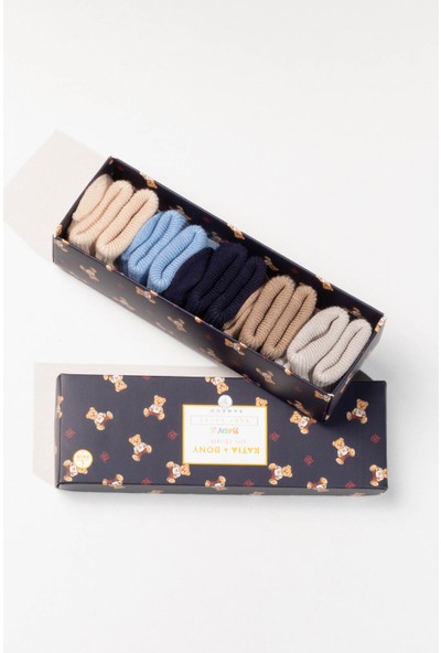 Katia&Bony Renkli Yenidoğan Bamboo 5 Li Bebek Çorap - Laciver Mix Katia&Bony Renkli Yenidoğan Bamboo 5 Li Bebek Çorap - Laciver Mix