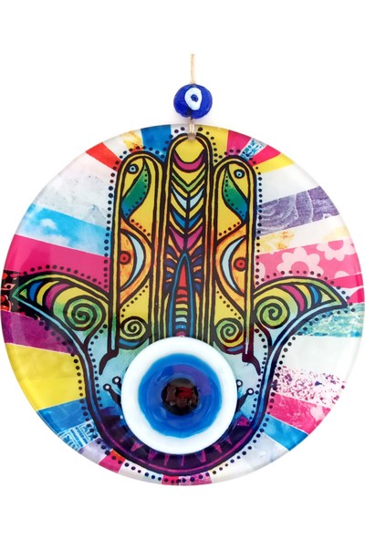 Mixperi Fatma Ana Bereket Eli Nazar Boncuklu 23 Santimetre Cam Duvar Süsü Mixperi Fatma Ana Bereket Eli Nazar Boncuklu 23 Santimetre Cam Duvar Süsü