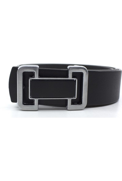 Çanta Sepetim Unisex Siyah Gümüş Tokalı Kemer