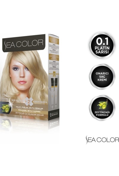 SEA COLOR 0.1 Platin Sarısı Set Boya SEA COLOR 0.1 Platin Sarısı Set Boya