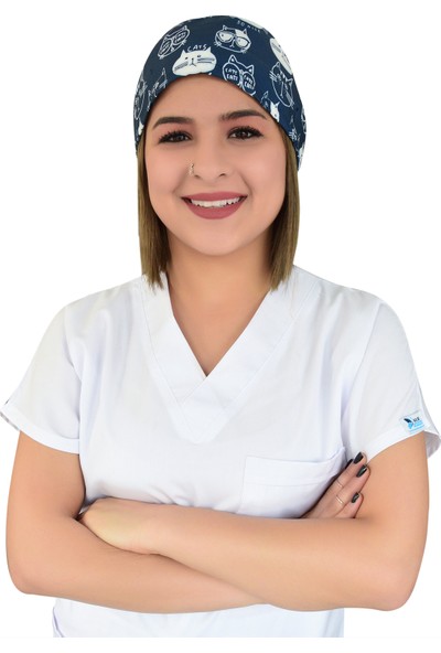 Nur Ortopedi Lacivert Kediler Doktor Hemşire Hastane Medikal Cerrahi Bone