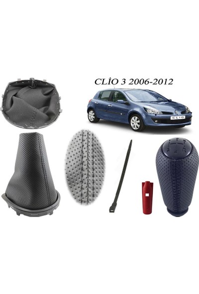 Vts Körük Renault Clio 3 Vites Körüğü ve Deri Topuzu Delikli Deri Siyah Dikiş + Deri Topuz Siyah Kapak Vts Körük Renault Clio 3 Vites Körüğü ve Deri Topuzu Delikli Deri Siyah Dikiş + Deri Topuz Siyah Kapak
