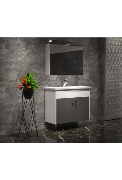 Özceden Çiğdem Banyo Dolabı Takımı 65 cm Kapaklar Antrasit Gri Mat Renkli Özceden Çiğdem Banyo Dolabı Takımı 65 cm Kapaklar Antrasit Gri Mat Renkli