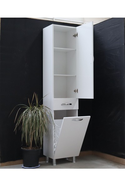 Özceden Boy Dolabı Sepetli 30 cm Mdf Banyo
