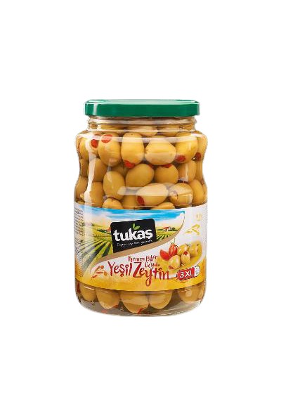 Tukaş Biberli Yeşil Zeytin 201-230 1000 gr Tukaş Biberli Yeşil Zeytin 201-230 1000 gr