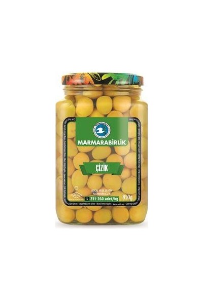 Marmarabirlik M Çizik Yeşil Zeytin 261-290 850 gr Cam