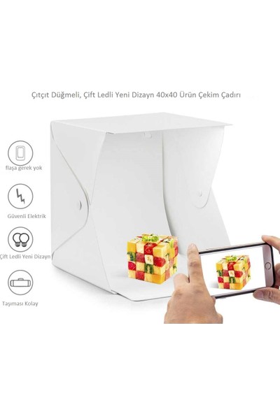 Valkyrie Ürün Çekim Çadırı ( 40X40X40 ) 2 Fon Siyah Beyaz