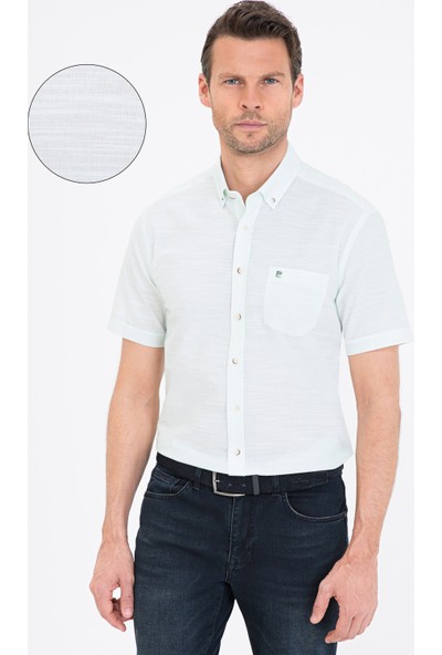 Pierre Cardin Açık Yeşil Regular Fit Kısa Kollu Gömlek 50236009-VR092