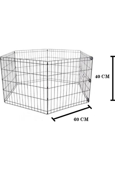GND Pet Metal Köpek Oyun Alanı Çit Altı Parça 6 Parça Siyah GND Pet Metal Köpek Oyun Alanı Çit Altı Parça 6 Parça Siyah
