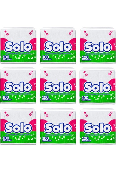 Solo Süper Peçete 100 Lü 30X30 cm 9 Paket