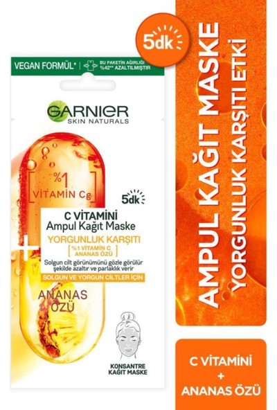 Garnier C Vitamini Ampul Kağıt Maske