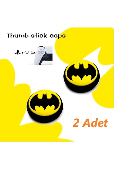 Ps5 Dualsense 2 Adet Batman Kabartma Desenli Analog Başlığı