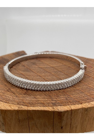 Mercan Silver Gümüş Zirkon Taşlı Bilezik