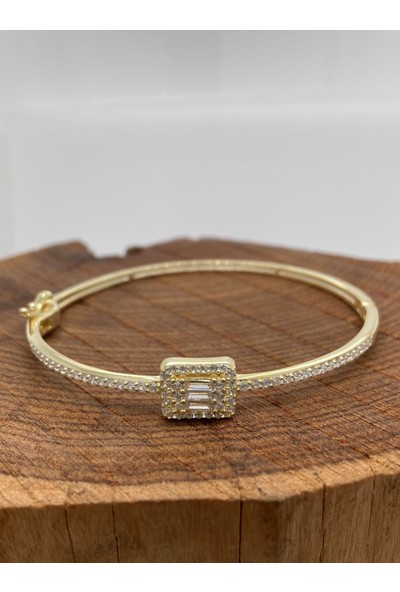 Mercan Silver Gümüş Altın Kaplama Baget Bilezik