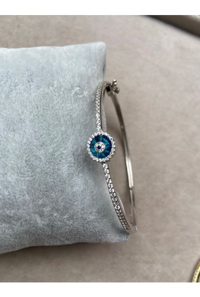 Mercan Silver Gümüş Nazar Boncuklu Bilezik