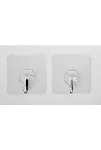 Matesstore Kendinden Yapışkanlı Şeffaf Askı 5 Li Set Çiçekli Askı Ev Dekorasyon