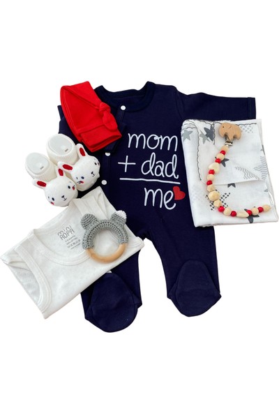 Kırmızı Mom+Dad Tulum Bebek Seti Kırmızı Mom+Dad Tulum Bebek Seti