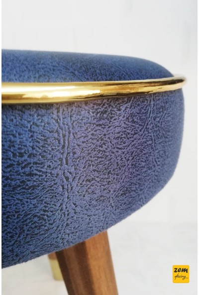 Zem Nido Blue Gold Masif Ahşap Ayaklı Puf L6014 Zem Nido Blue Gold Masif Ahşap Ayaklı Puf L6014