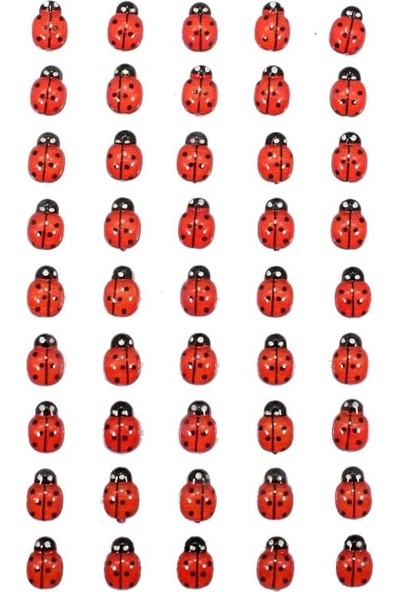 Süsle Bebek & Parti Uğur Böceği Sticker, 45 Adet, Kırmızı Süsle Bebek & Parti Uğur Böceği Sticker, 45 Adet, Kırmızı
