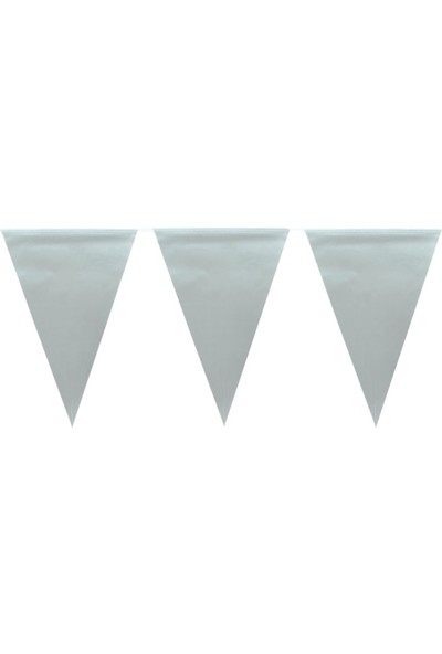 Süsle Bebek & Parti Kağıt Bayrak Flama - 2,10 Mt - Gümüş Süsle Bebek & Parti Kağıt Bayrak Flama - 2,10 Mt - Gümüş