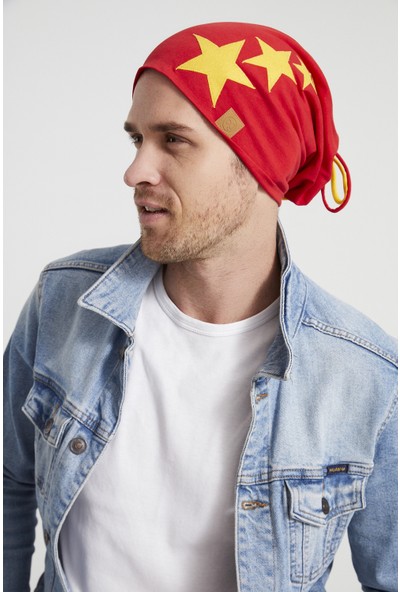 Butikgiz Sarı Kırmızı Yıldızlı Efsane Parçalı Ipli 4 Mevsim Şapka Bere Buff-Yumuşak Doğal Penye Butikgiz Sarı Kırmızı Yıldızlı Efsane Parçalı Ipli 4 Mevsim Şapka Bere Buff-Yumuşak Doğal Penye