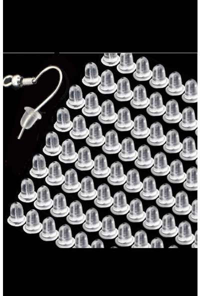 Platin Hediyelik 100 Adet Küpe Klipsi Arkası Lastiği