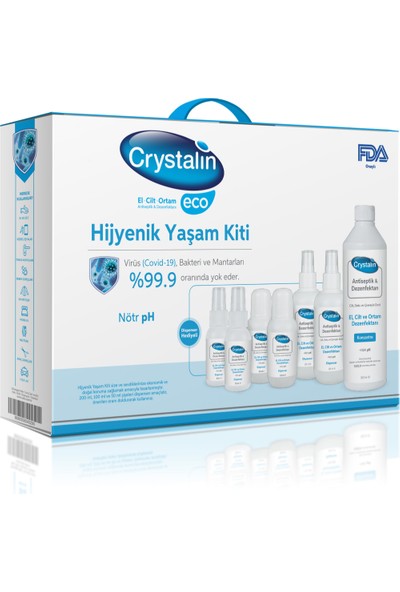 Crystalin Eco 5 Lt 10 x 500 ml El Cilt Ortam Dezenfektanı + Dezenfektan Sprey Başlıklı Dispenser Crystalin Eco 5 Lt 10 x 500 ml El Cilt Ortam Dezenfektanı + Dezenfektan Sprey Başlıklı Dispenser