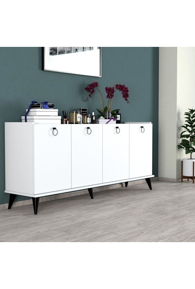 Bimossa H4010 Vesta Konsol 180.CM Siyah Detaylı Be Bimossa H4010 Vesta Konsol 180.CM Siyah Detaylı Be