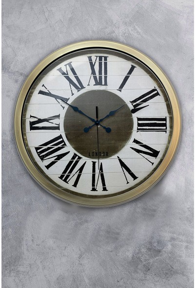 Platin Saat 40 cm Eskitme Metal Royal Duvar Saati Platin Saat 40 cm Eskitme Metal Royal Duvar Saati