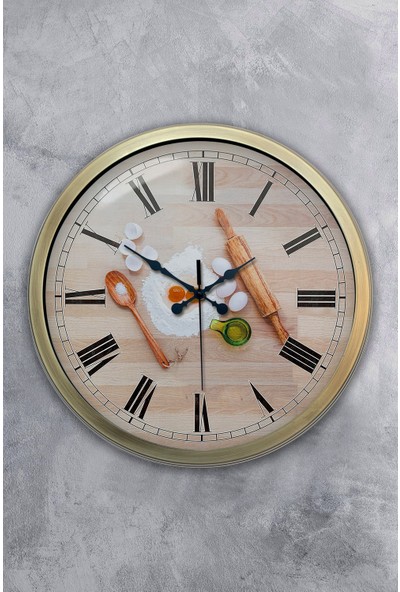 Platin Saat 40 cm Eskitme Metal Mutfak Duvar Saati Platin Saat 40 cm Eskitme Metal Mutfak Duvar Saati
