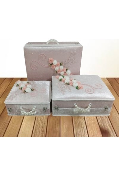 Sonem Çeyiz 3'lü 0580P Söz & Nişan Bohça Gelin & Damat Çeyiz Sandığı & Çanta Sonem Çeyiz 3'lü 0580P Söz & Nişan Bohça Gelin & Damat Çeyiz Sandığı & Çanta