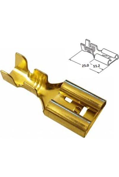 Zembil SF3D Izolesiz Dişi Fiş Terminal Soket Kablo Ucu (10 Adet)