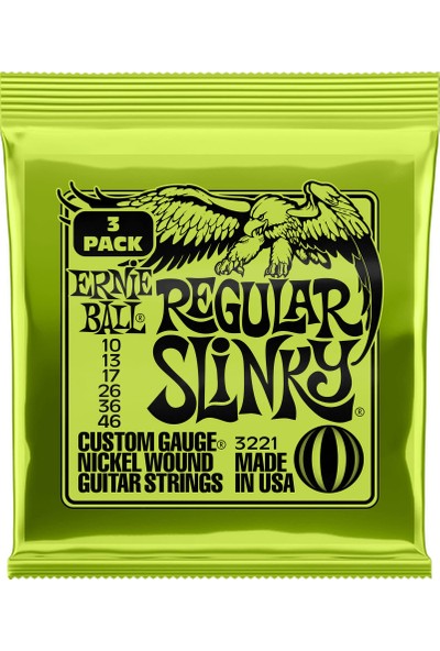 Ernie Ball 3221 Regular Slinky Nickel Wound Electric Guitar Strings Elektro Gitar Teli 010 (3 Set) Ernie Ball 3221 Regular Slinky Nickel Wound Electric Guitar Strings Elektro Gitar Teli 010 (3 Set)