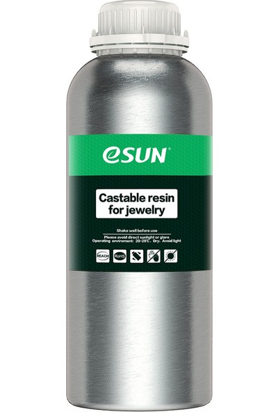 Esun Castable For Jewelry Resin Green Reçine 0.5kg 3D Yazıcı LCD Dlp Esun Castable For Jewelry Resin Green Reçine 0.5kg 3D Yazıcı LCD Dlp