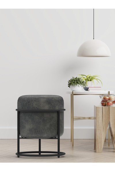 Rozana Metal Yuvarlak Puflar