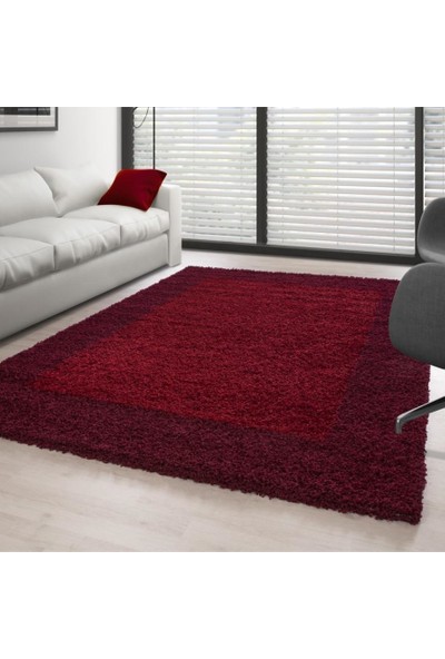 Pixel Modern Dekoratif Shaggy Halı 30 mm Yüksek Tüylü Bordürlü Bordo Kırmızı Oturma Odası Pixel Modern Dekoratif Shaggy Halı 30 mm Yüksek Tüylü Bordürlü Bordo Kırmızı Oturma Odası