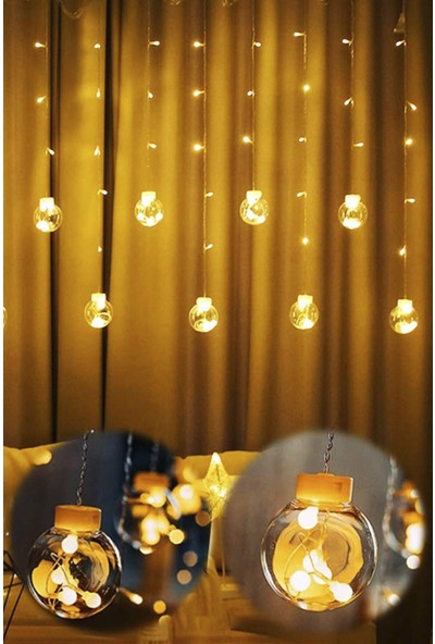 Zemtigo Işıklı Top Perde LED Fişli Animasyonlu 12 Saçak Ampul 108 Ledli Zemtigo Işıklı Top Perde LED Fişli Animasyonlu 12 Saçak Ampul 108 Ledli