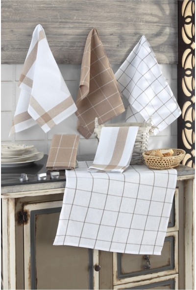 She&co Mutfak Peçetesi/kurulama Bezi 6'lı - Kahve She&co Mutfak Peçetesi/kurulama Bezi 6'lı - Kahve